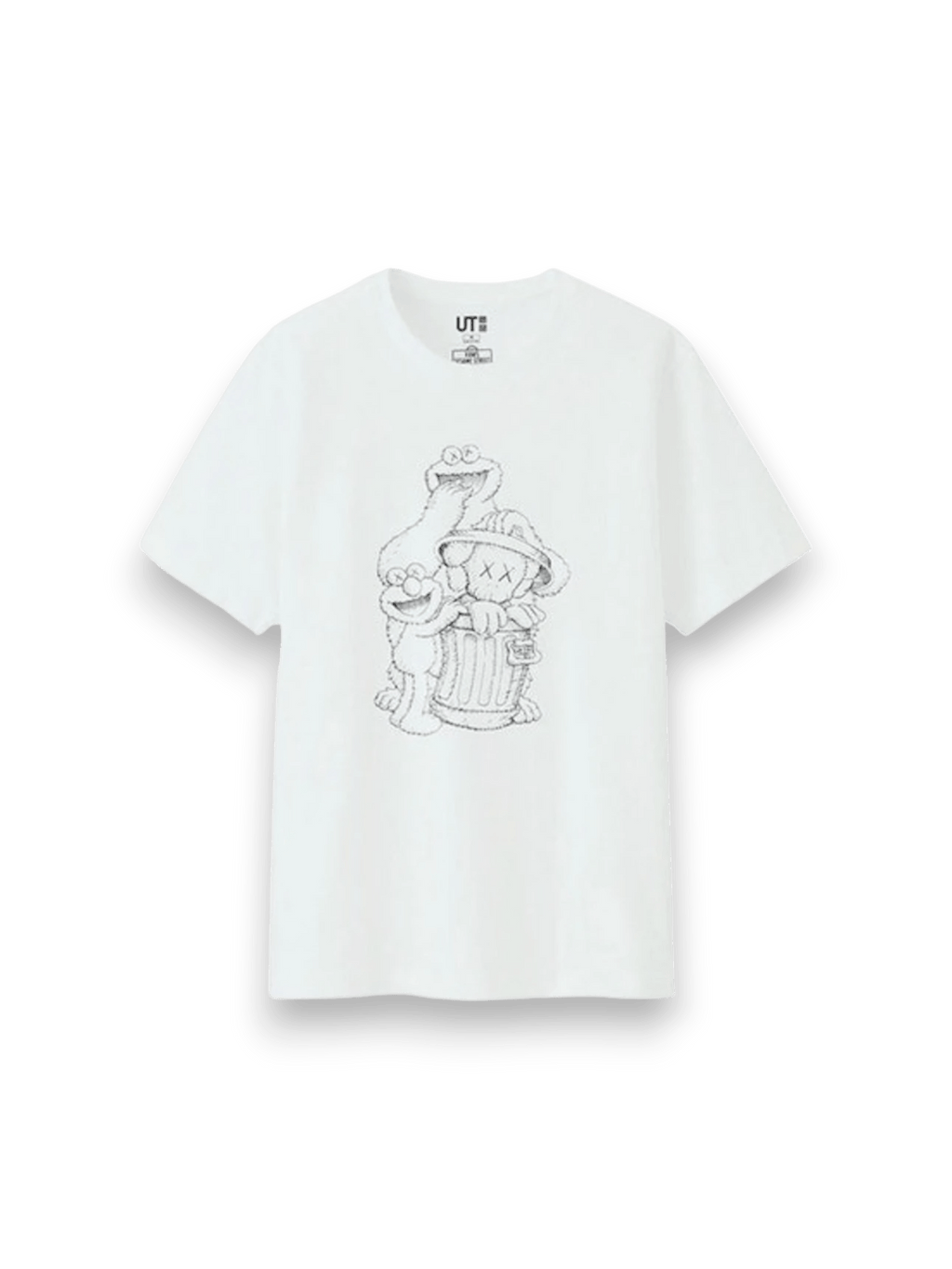 KAWS x Uniqlo x Sesame Street Companion Trash Can Outline Tee (US Sizi
